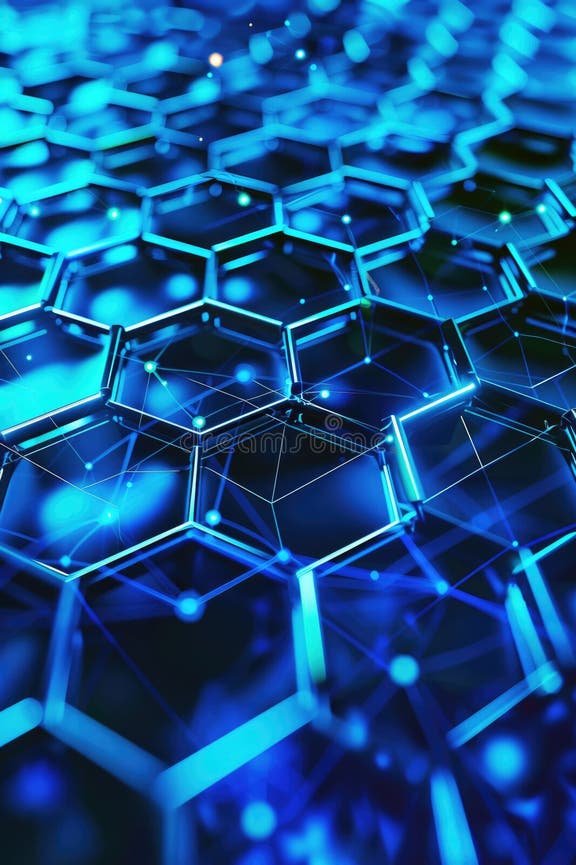 Hexagonal Grid with Neuron Connections Stock Illustration ...