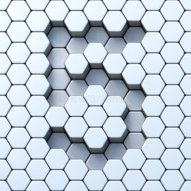 Hexagonal Grid Number FIVE 5 3D Stock Illustration - Illustration of ...