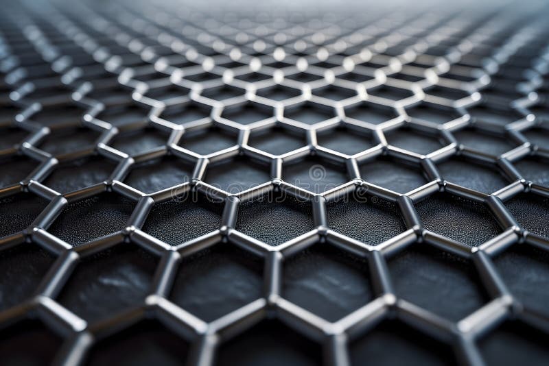 Hexagonal Grid Pattern Of Molecular Structure Of Graphene Stock Image