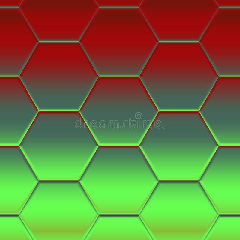 Hexagonal Grid Pattern Over a Green To Red Colour Gradient Background ...