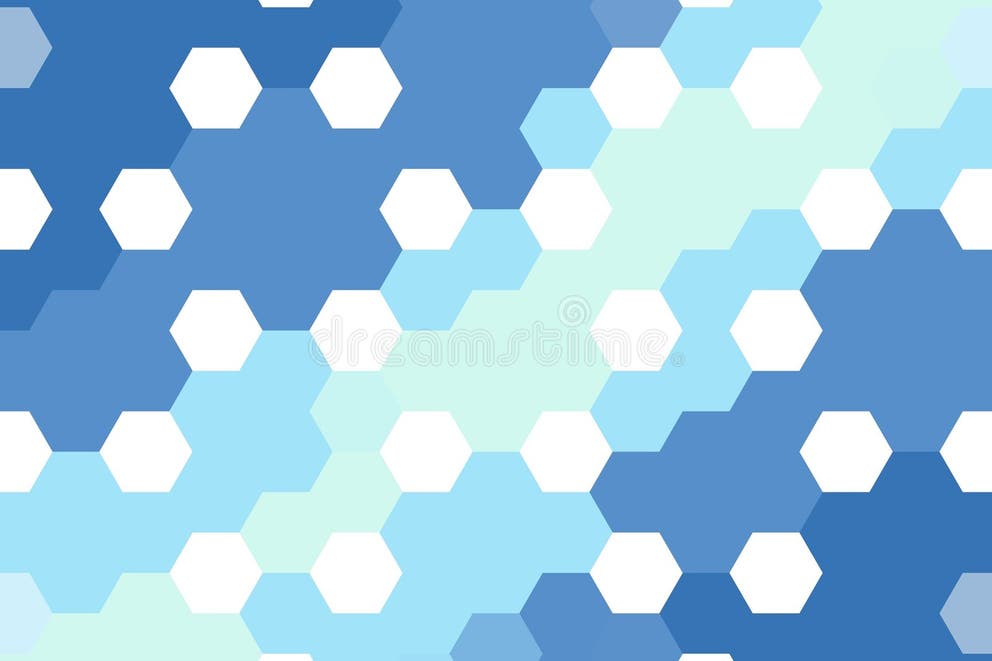 Abstract Hexagonal Grid in Blue Mint with Geometric Honeycomb Pattern ...