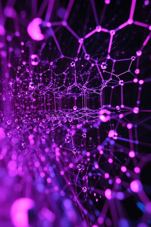 Hexagonal Grid System with Energy Flow Visualization Stock Illustration ...