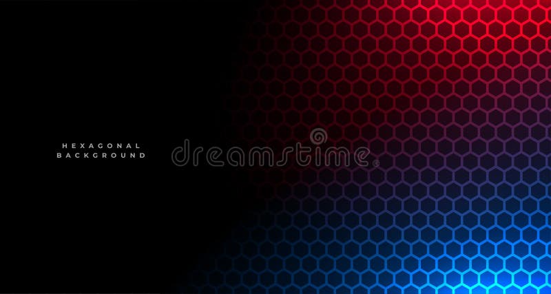 Hexagonal Grid Texture Background with Light Effect Stock Illustration ...
