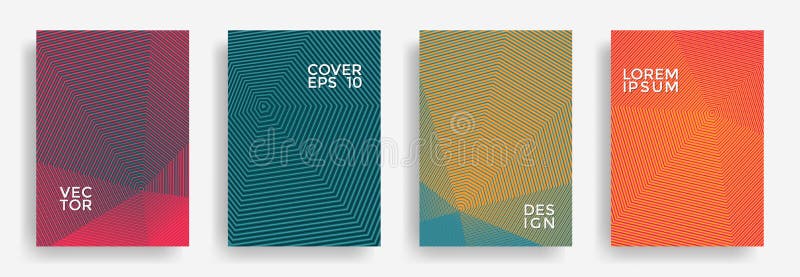 Hexagonal Halftone Pattern Cover Pages Vector Creative Design. Stock ...