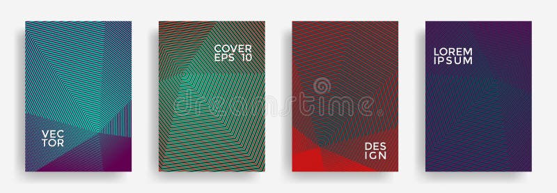 Hexagonal Halftone Pattern Cover Pages Vector Creative Design. Stock ...