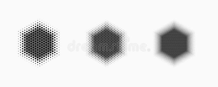 Hexagonal Halftone Pattern. Stock Vector - Illustration of icon, radial ...
