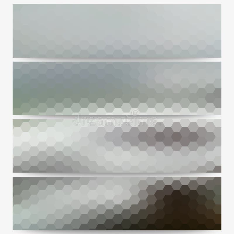 Hexagonal Headers Set, Sea Landscape Blurred Stock Vector ...