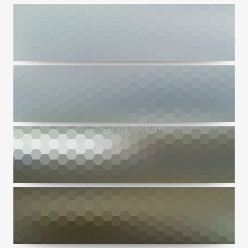 Hexagonal Headers Set, Sea Landscape Blurred Stock Vector ...