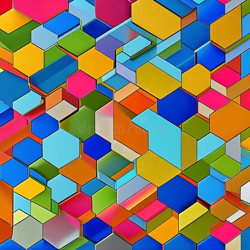Hexagonal Hues: an Image of a Geometric Pattern Created with Hexagons ...