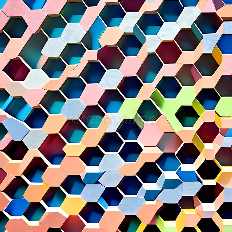 Hexagonal Hues: an Image of a Geometric Pattern Created with Hexagons ...