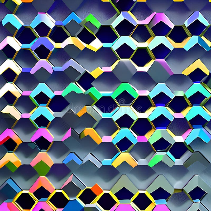 Hexagonal Hues: an Image of a Geometric Pattern Created with Hexagons ...