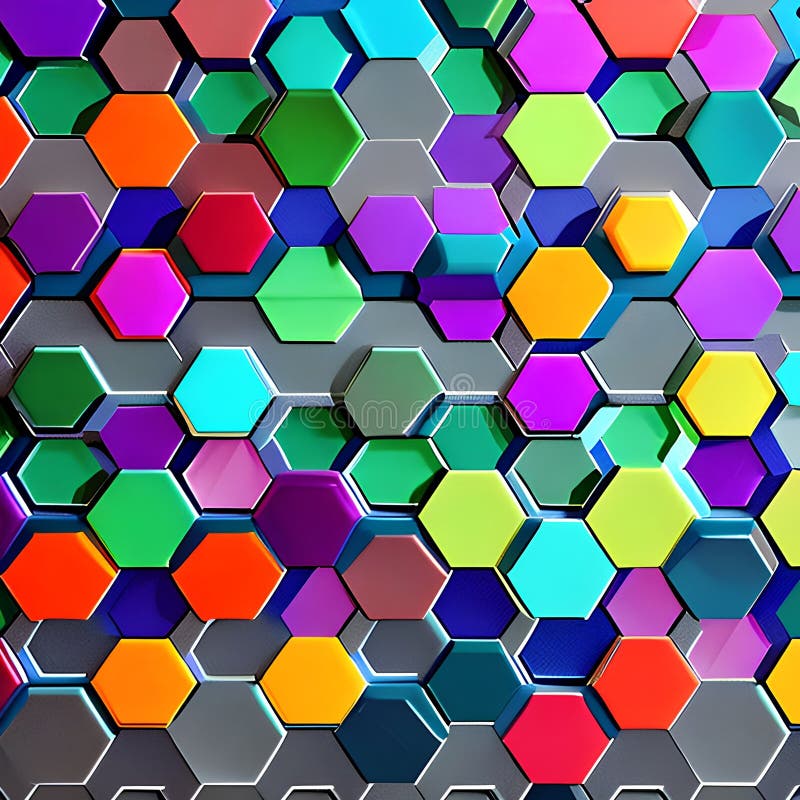 Hexagonal Hues: an Image of a Geometric Pattern Created with Hexagons ...