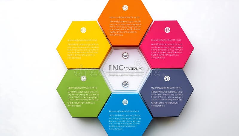 Hexagonal Infographic with Six Colorful Segments and Text on White ...