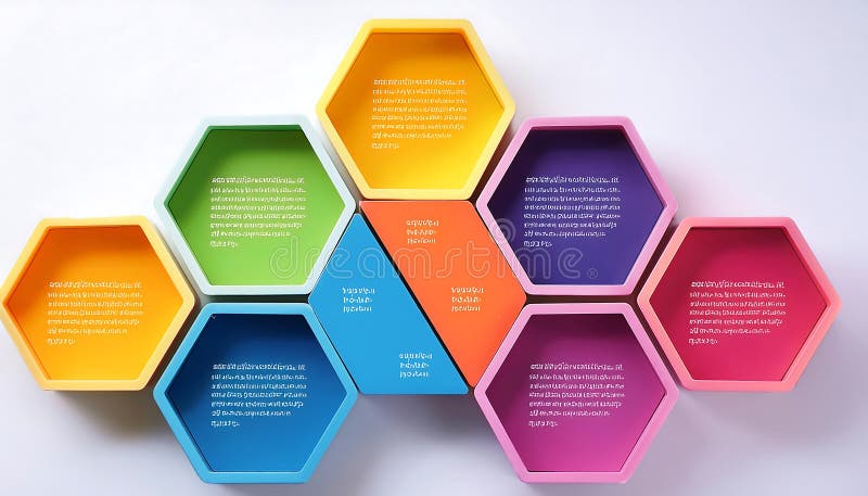 Hexagonal Infographic with Six Colorful Segments and Text on White ...