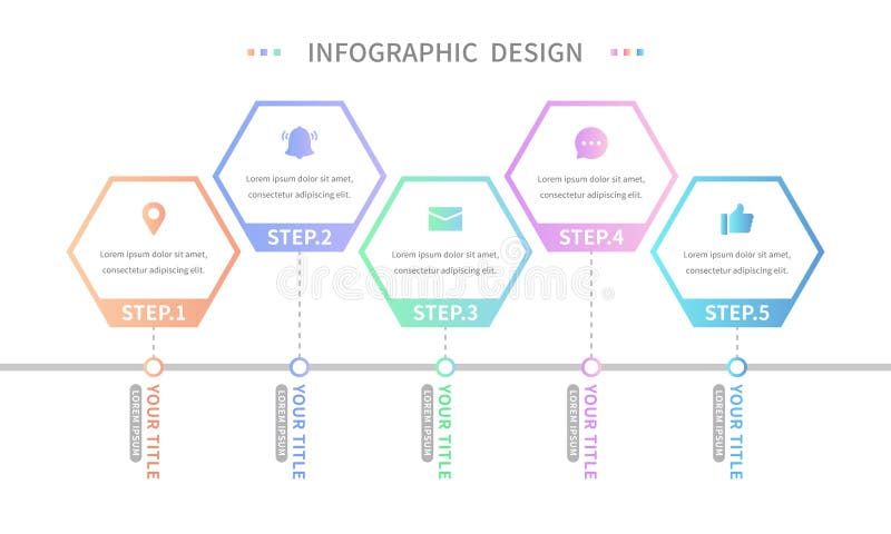 Hexagonal Infographic, Business Step Timeline Template Stock Vector ...