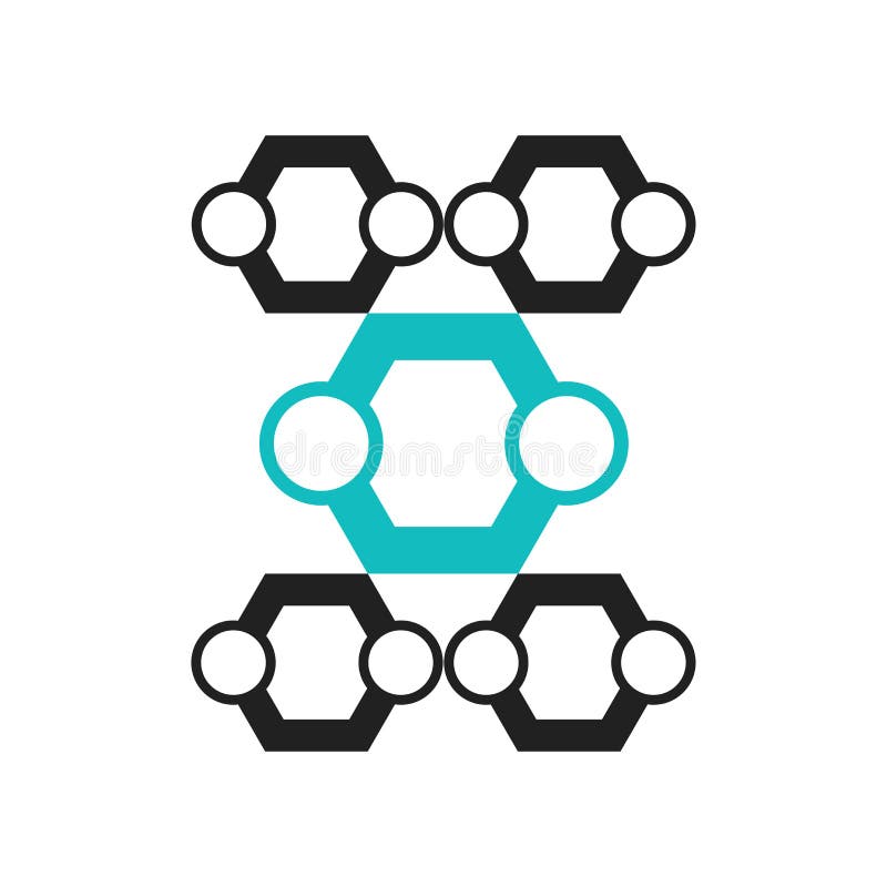Hexagonal Interconnections Icon Vector Sign and Symbol Isolated on ...