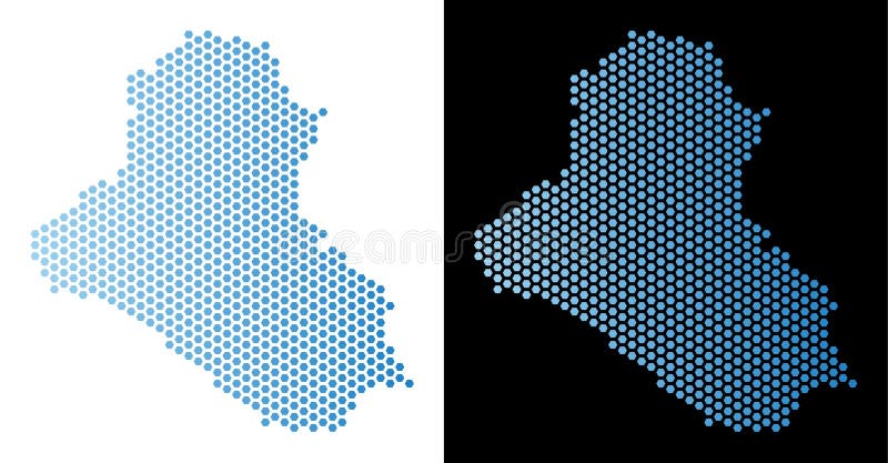 Iraq Map Hex-Tile Scheme stock vector. Illustration of hextile - 119066617