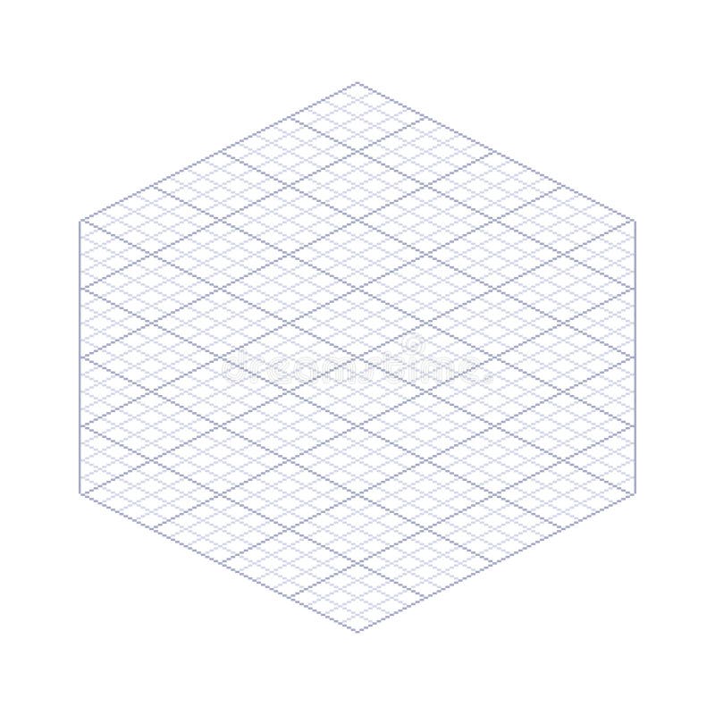 Hexagonal Isometric Grid Template for Drawing in Pixel Art Style Stock ...