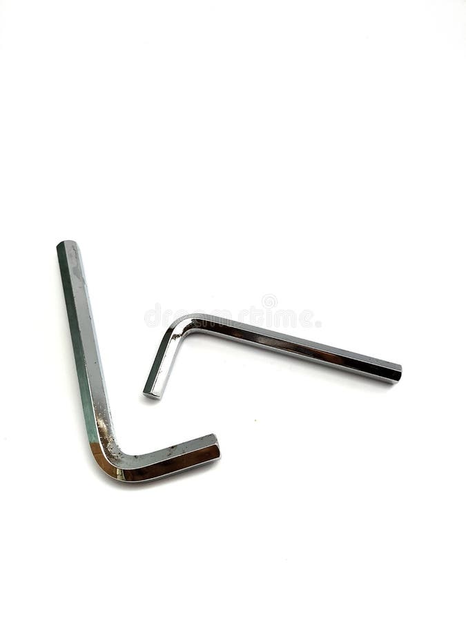 Hexagonal L Key Hand Mechanical Tool on Isolated White Background ...