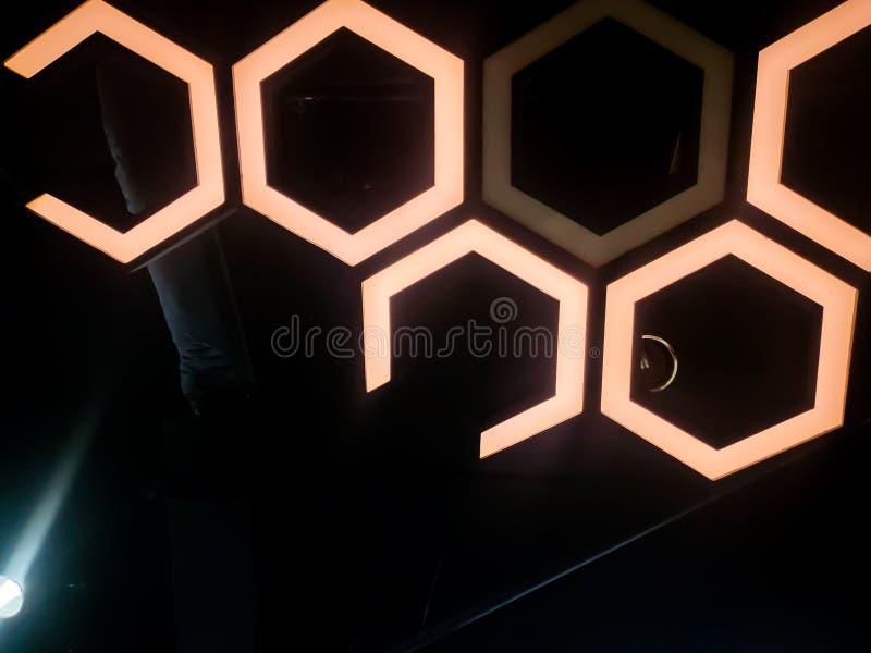 Hexagonal Lamp for Room Decoration Stock Photo - Image of font, room ...