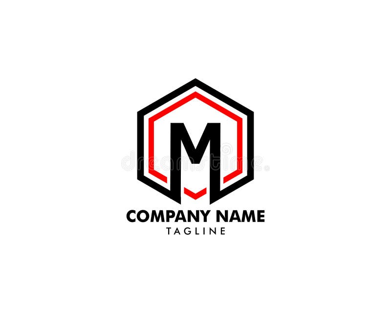 Hexagonal Letter M Geometric Logo Design Template Stock Vector ...