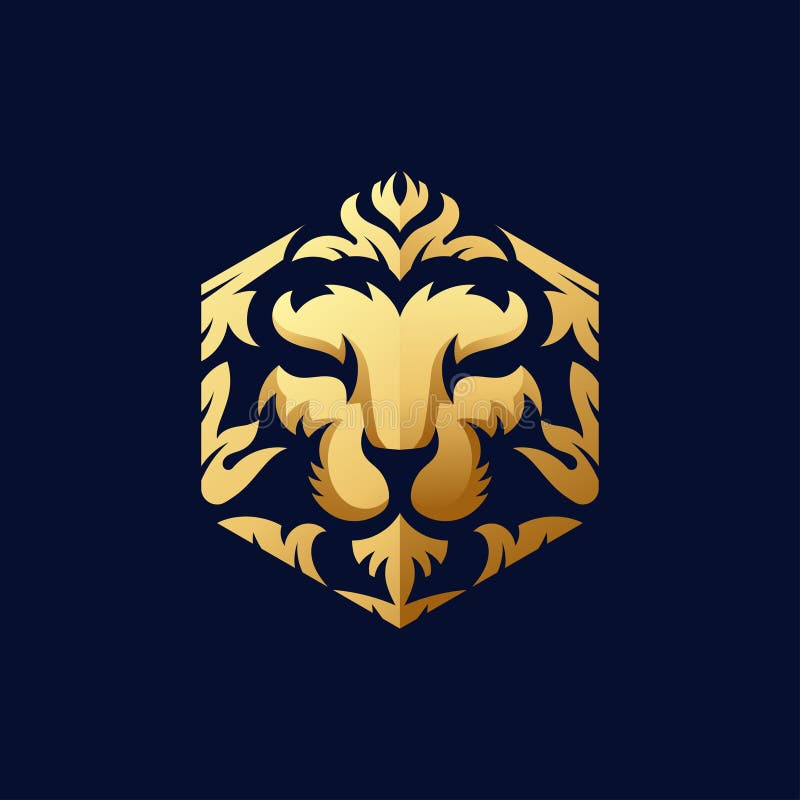 Hexagonal Lion Head Symbol Illustration Stock Illustration ...