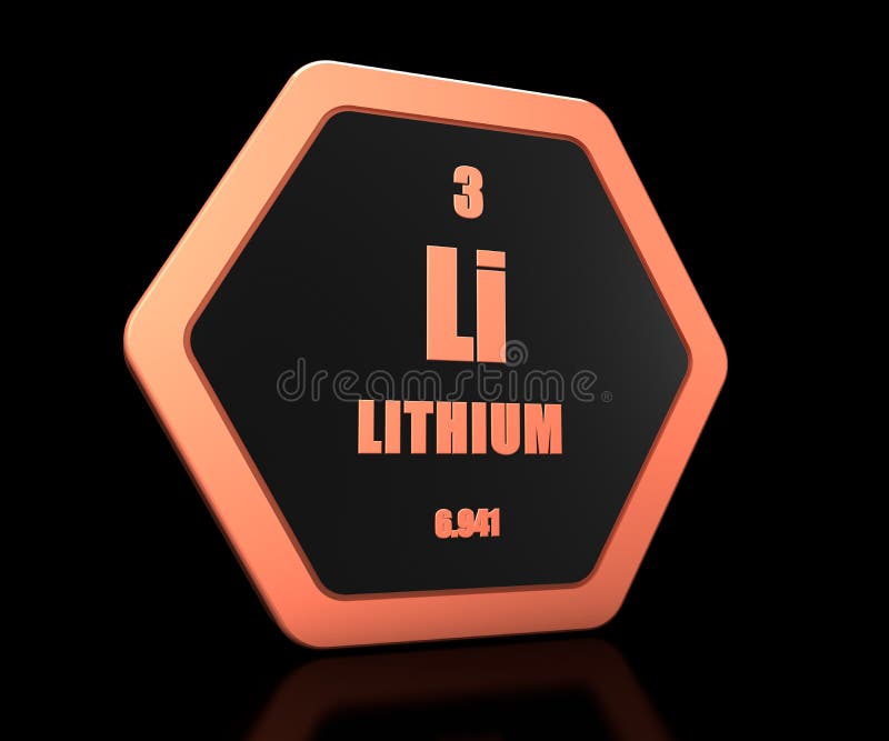 Lithium Li Chemical Element. Lithium Sign with Atomic Number. Chemical ...