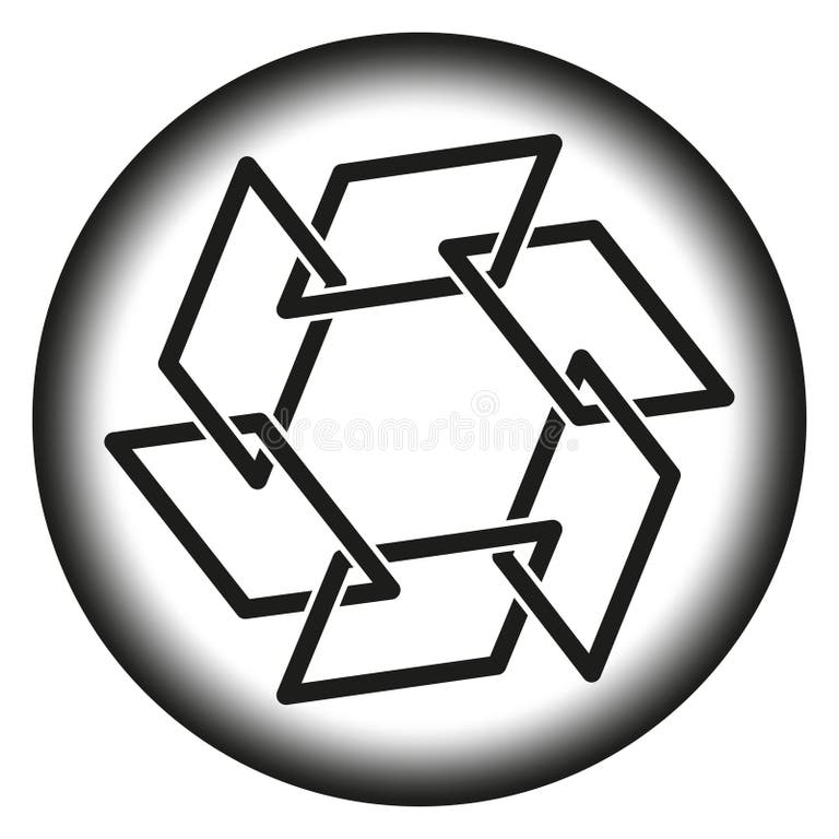 Hexagonal Loop Icon. Black Geometric Shape. Abstract Closed Cycle ...