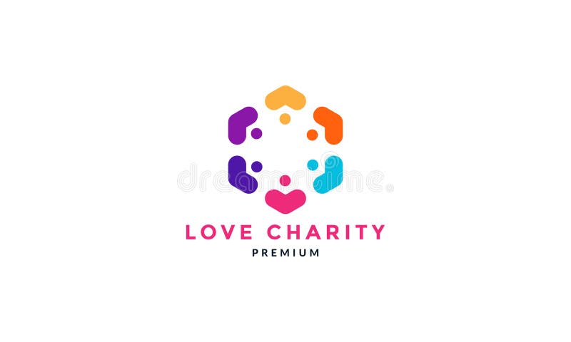 Hexagonal Love People Community Group Abstract Logo Icon Vector ...