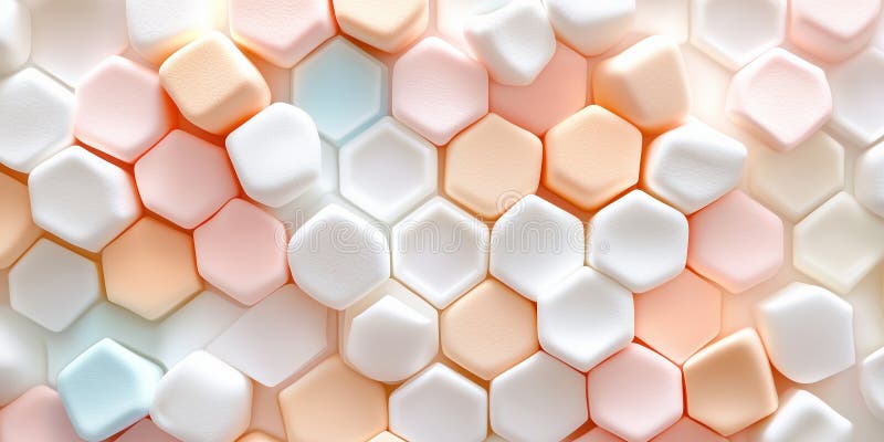Hexagonal Marshmallow Pattern. Soft and Colorful Marshmallows Arranged ...