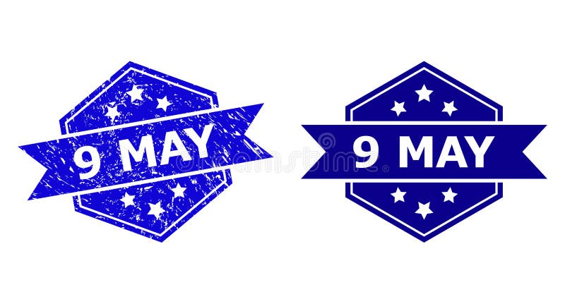 Hexagonal 9 MAY Seal with Unclean Surface and Clean Variant Stock ...