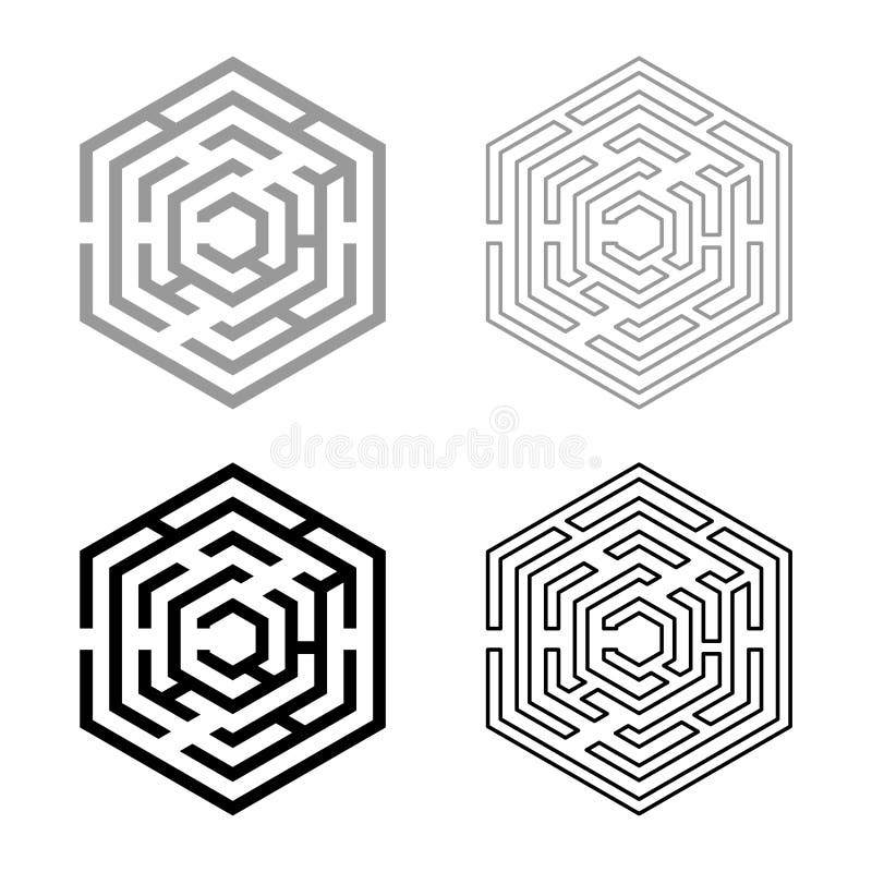 Hexagon Labyrinth Stock Illustrations – 8,413 Hexagon Labyrinth Stock ...