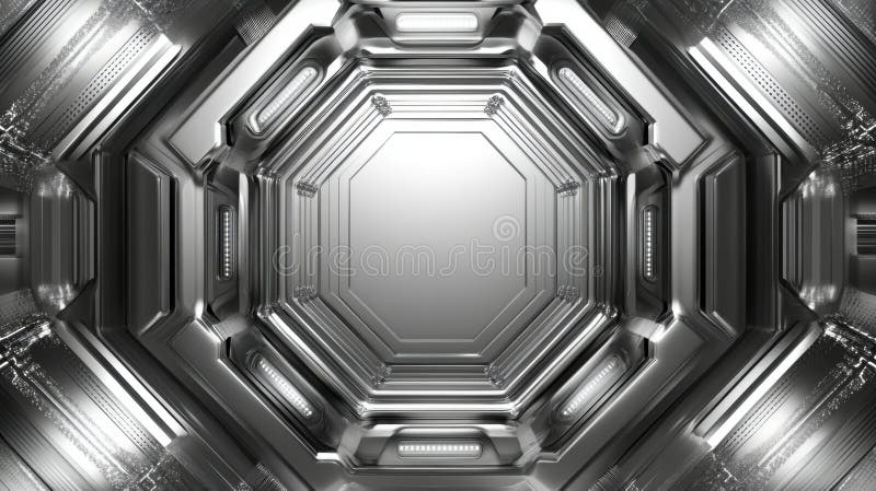 Hexagonal Metal Pattern with Futuristic Lighting Effects Stock ...
