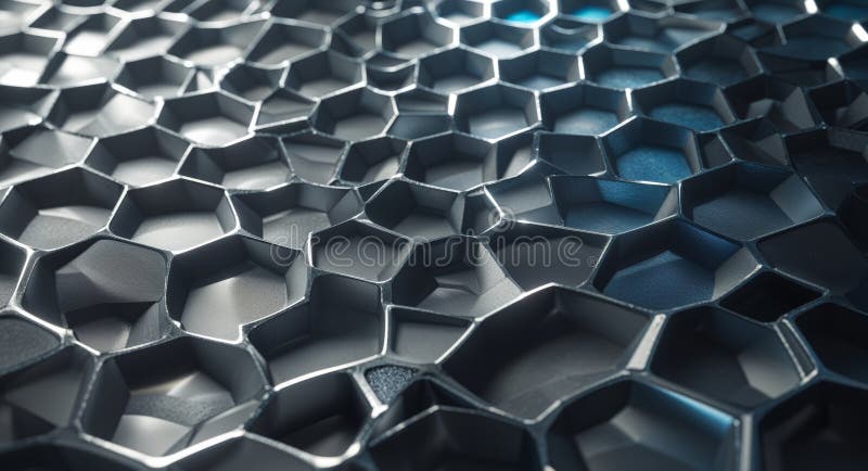 Hexagonal Metallic Texture Background with Dramatic Lighting and ...