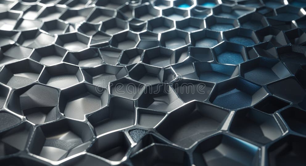 Hexagonal Metallic Texture Background with Dramatic Lighting and ...