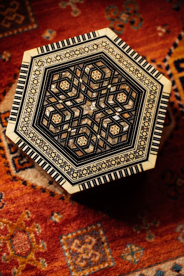 Hexagonal Middle Eastern, Moroccan Inlaid Box Stock Photo - Image of ...