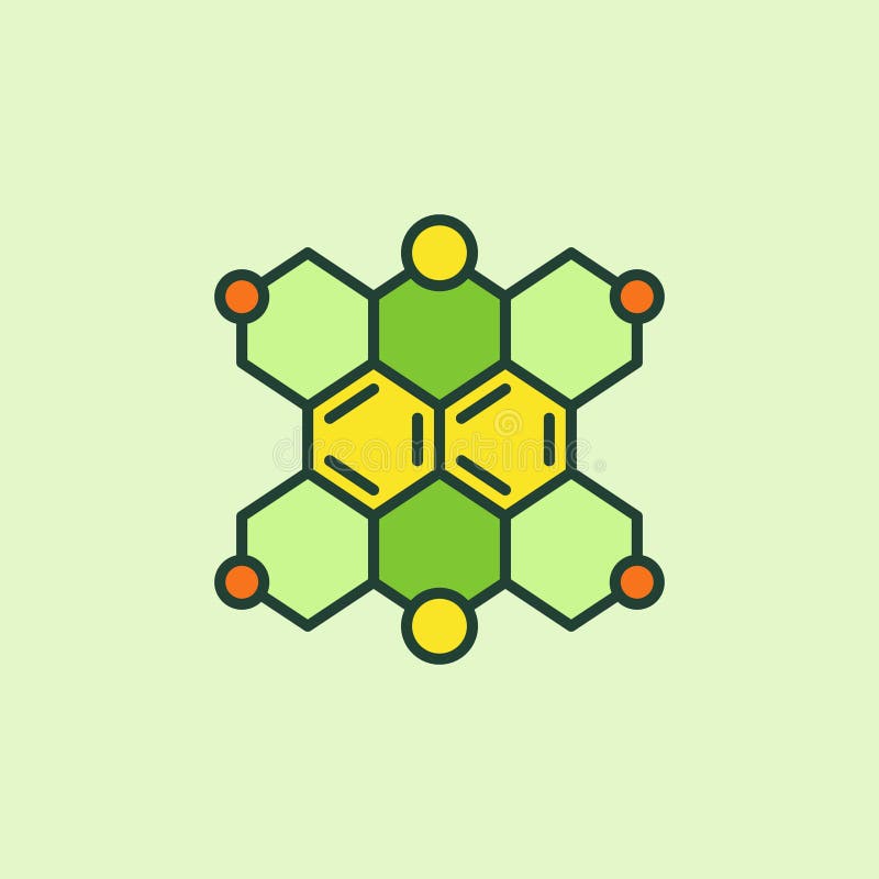 Hexagonal Molecular Structure Vector Chemical Formula Colored Icon ...