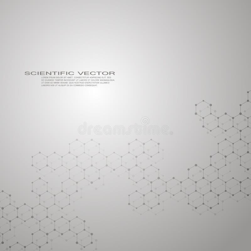 Hexagonal Molecule DNA. Molecular Structure of Neurons System. Genetic ...