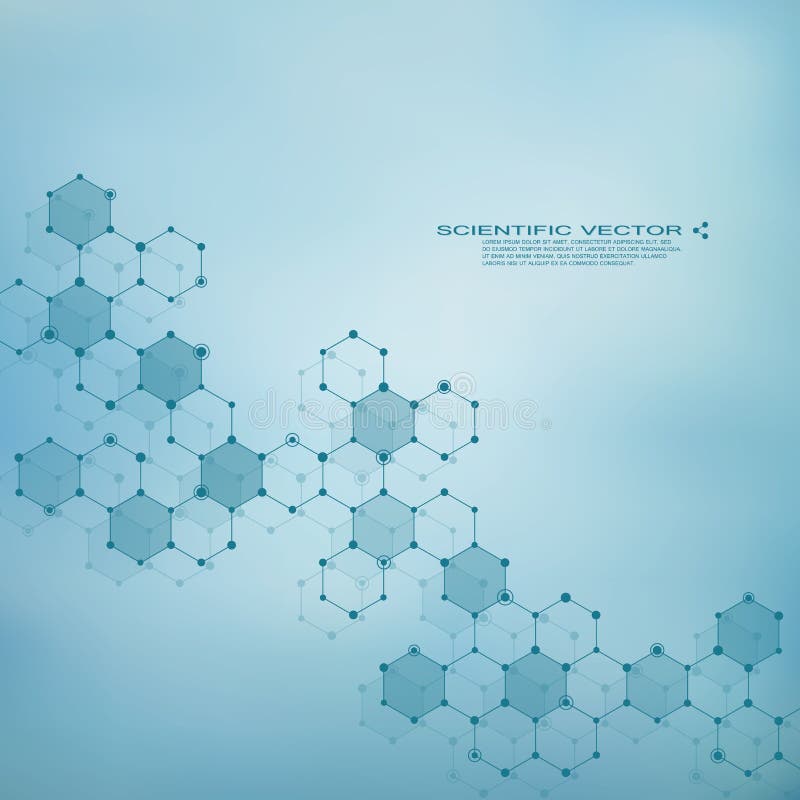 Hexagonal Molecule. Molecular Structure. Genetic and Chemical Compounds ...