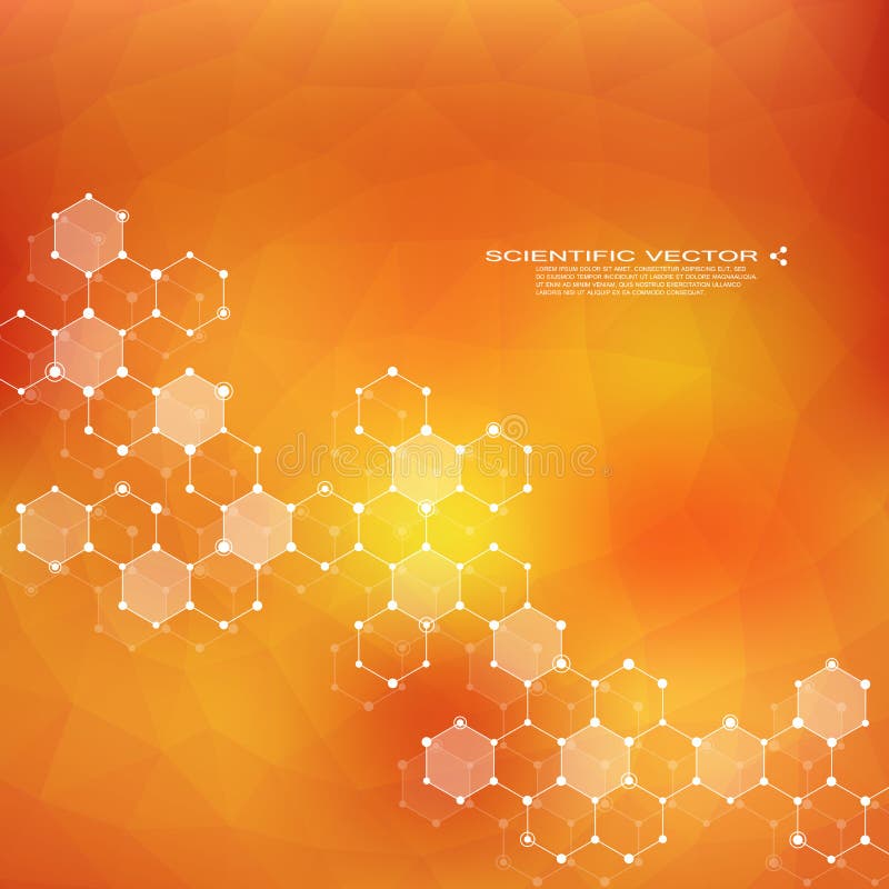 Hexagonal Molecule. Molecular Structure. Genetic and Chemical Compounds ...