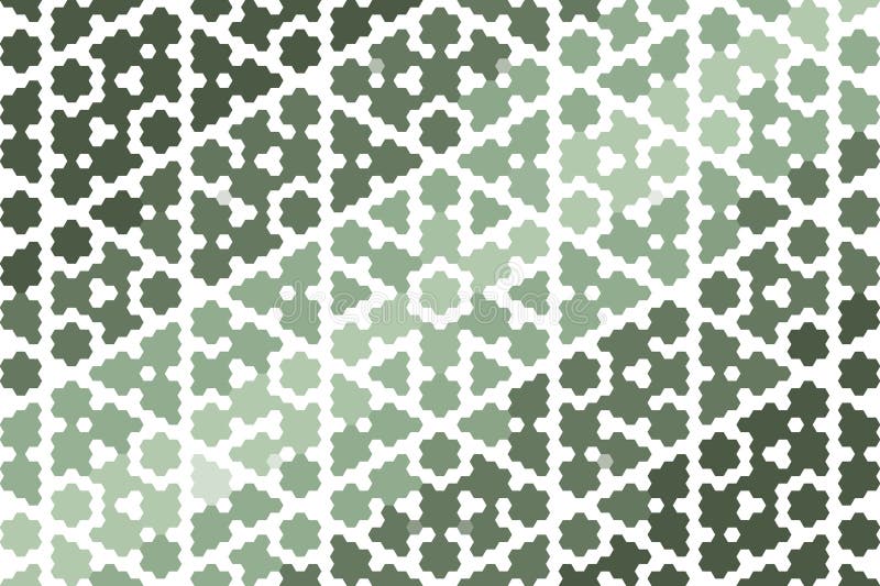 Hexagonal Mosaic Pattern in Sage Green with Geometric Floral Tile ...