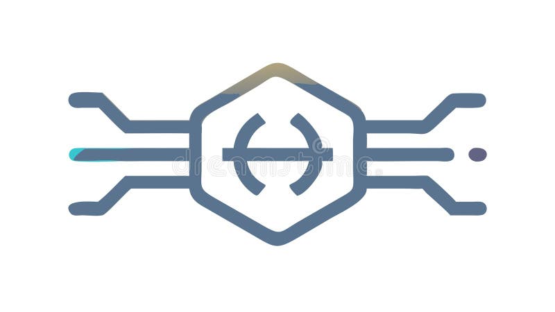 Hexagonal Network Technology Icon Secure Connection Vector Design Generative Ai Stock