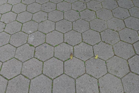 Hexagonal Outdoor Paving Geometric Shapes Pattern on Sidewalk Tile ...