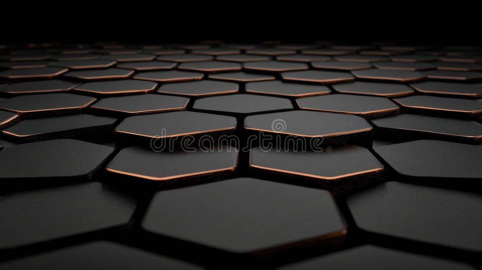 Hexagonal Pattern of Black and Gold Squares. Stock Photo - Image of ...