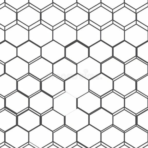 Hexagonal Pattern in Black and White Design Stock Illustration - Illustration of monochrome ...