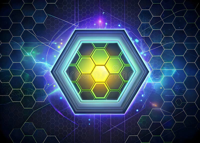 Hexagonal Pattern Bright Abstract Technology Background Design ...