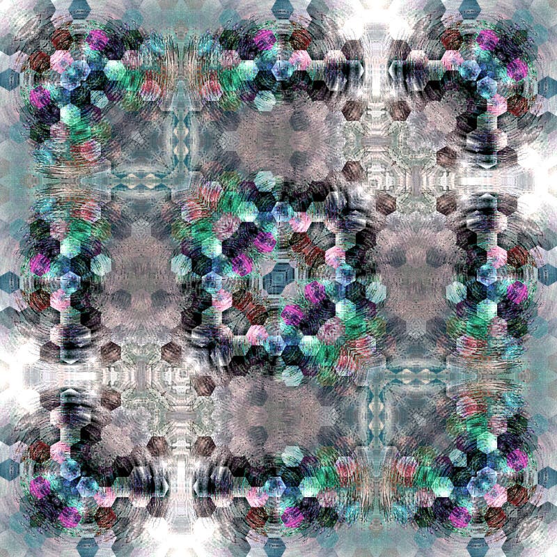 Hexagonal Pattern of Carpet with Square Frame Stock Illustration ...