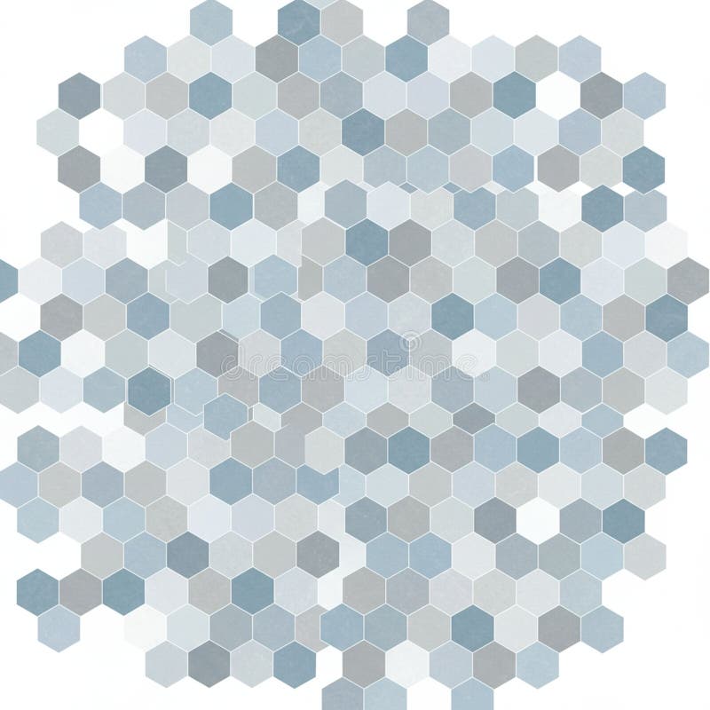 Hexagonal Pattern Composed of Various Shades of Blue and Gray Tiles ...