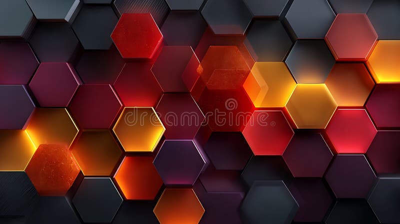 Hexagonal Pattern Featuring a 3D Design with Overlapping Shapes. the ...