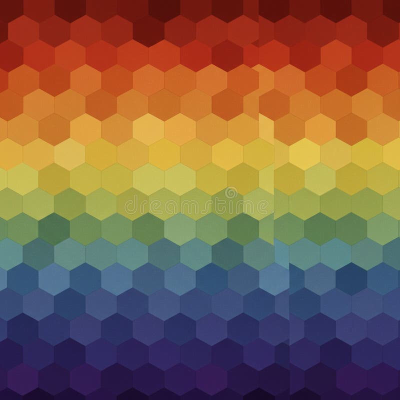 Hexagonal Pattern Featuring a Gradient of Colors Transitioning Smoothly ...